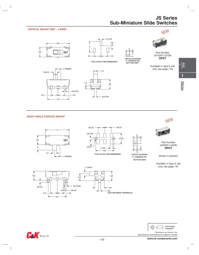 C&K JS Series datasheet page 7