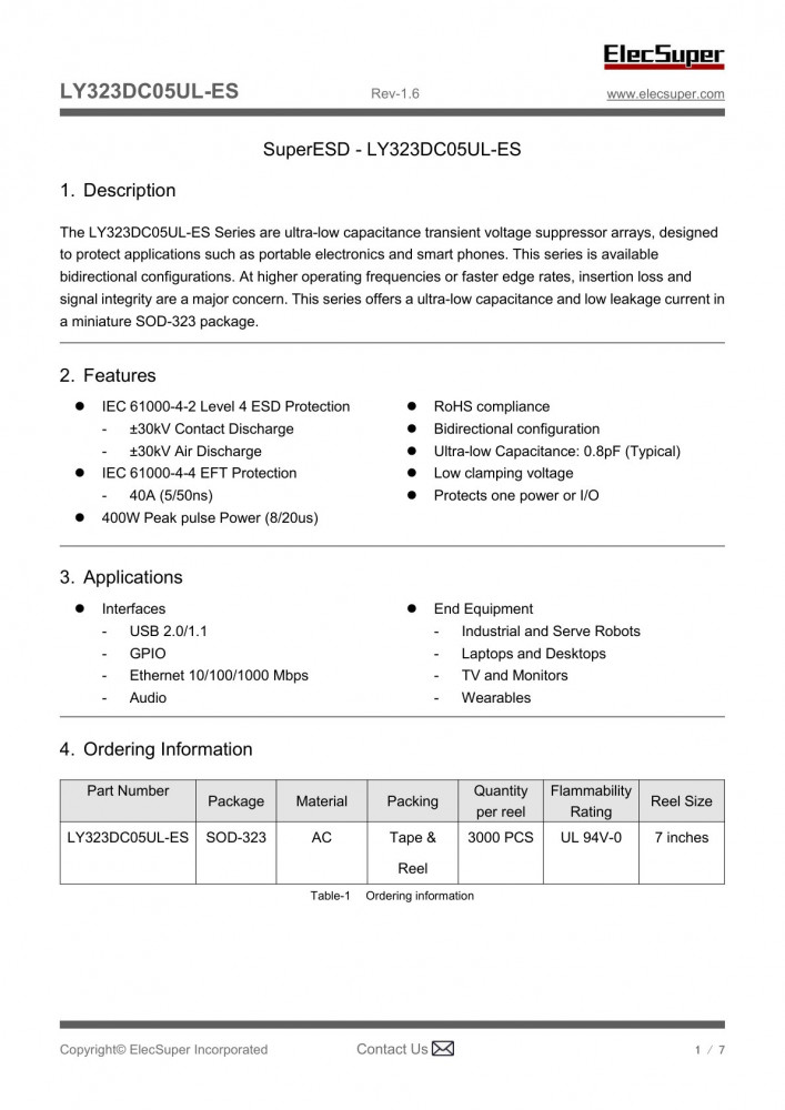 LY323DC05UL-ES datasheet page 1