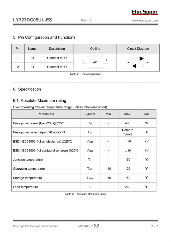 LY323DC05UL-ES datasheet page 2