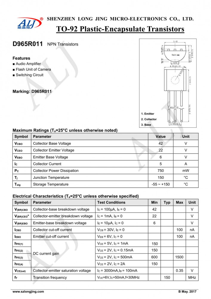 ALJ D965R011 datasheet page 1