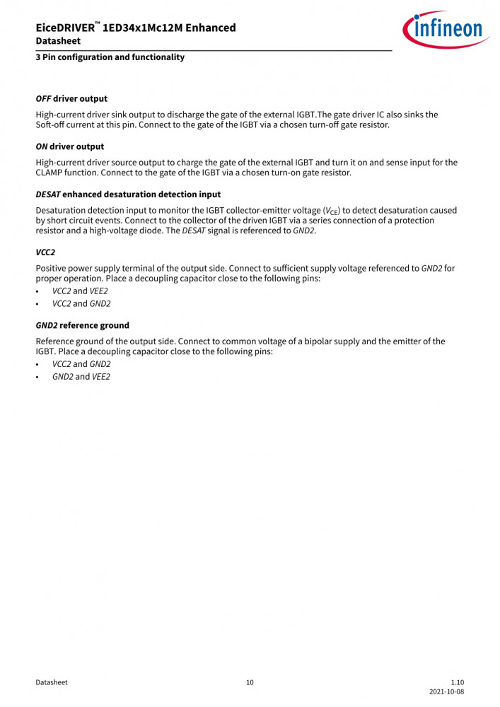 Infineon datasheet page 10