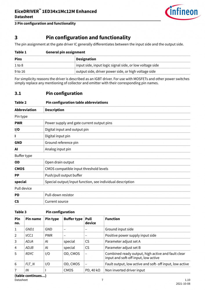 Infineon datasheet page 7