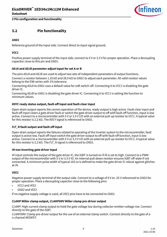 Infineon datasheet page 9