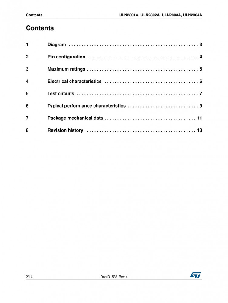 ULN2804A datasheet page 2