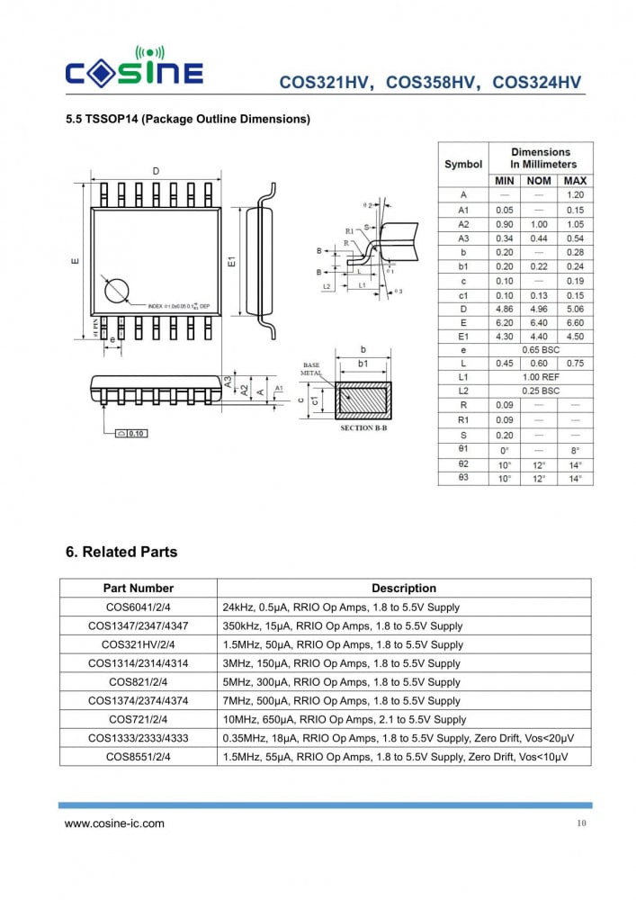 COS324HV datasheet page 10