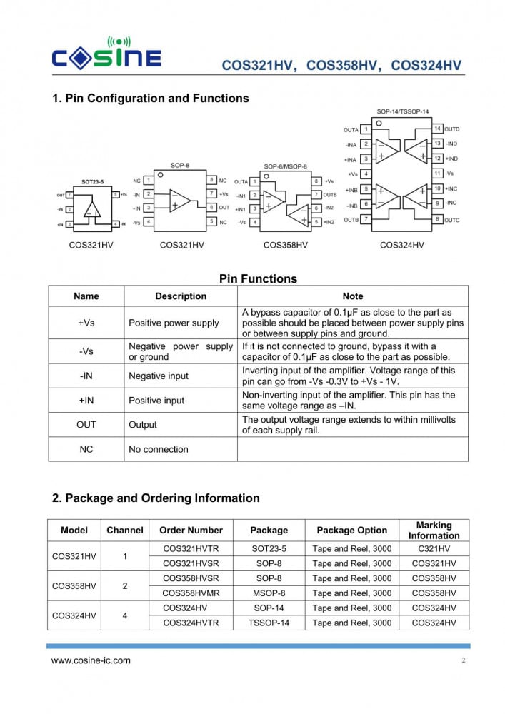 COS324HV datasheet page 2