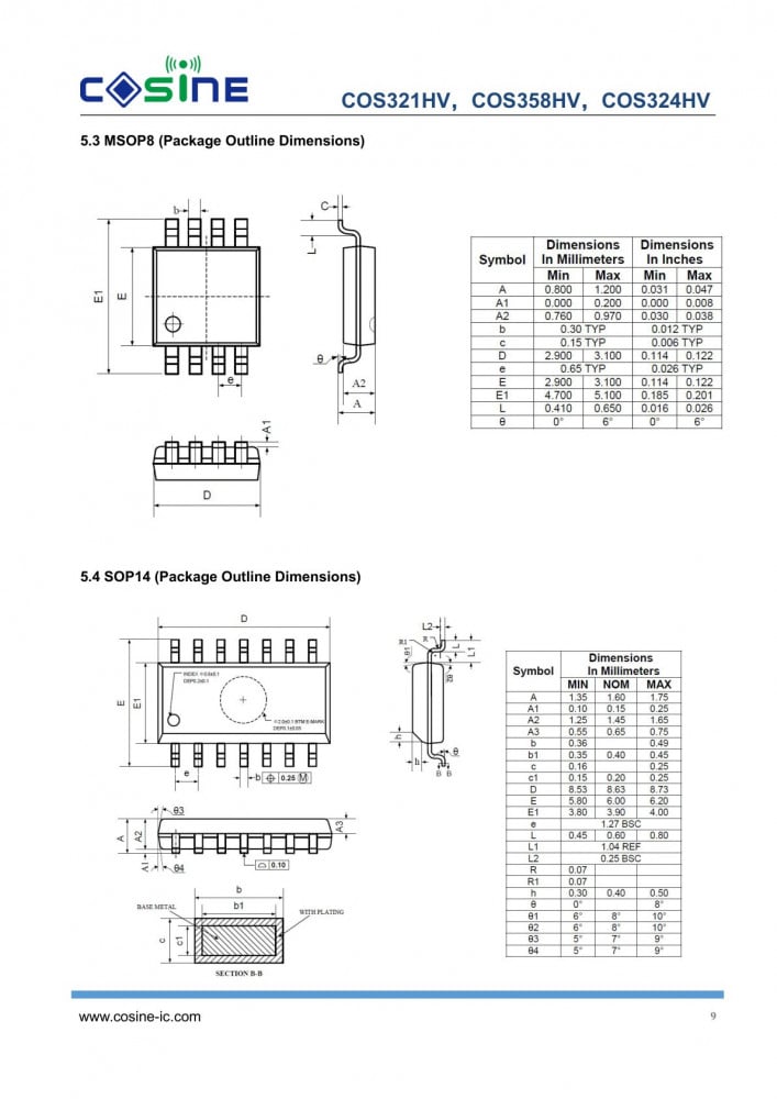 COS324HV datasheet page 9
