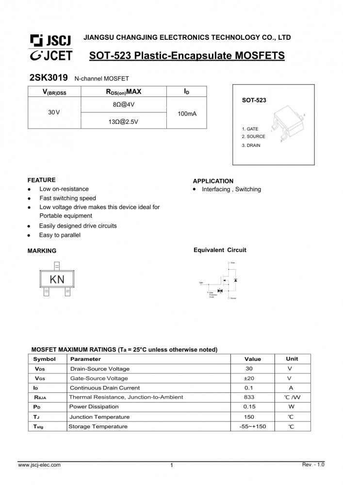 2SK3019 datasheet page 1