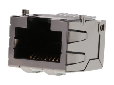 Modular Jack, Right-Angle, LCP, Surface Mount, Shielded, 8/8, 1.27µm Gold Plating, with Location Tabs