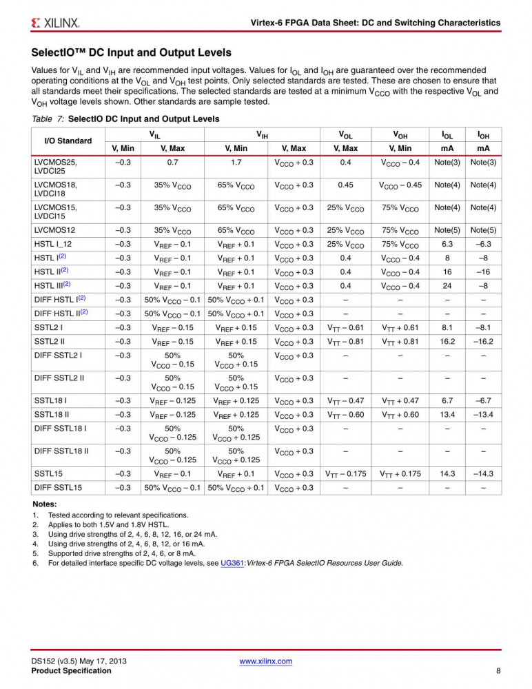 Virtex-6 technical document page 8