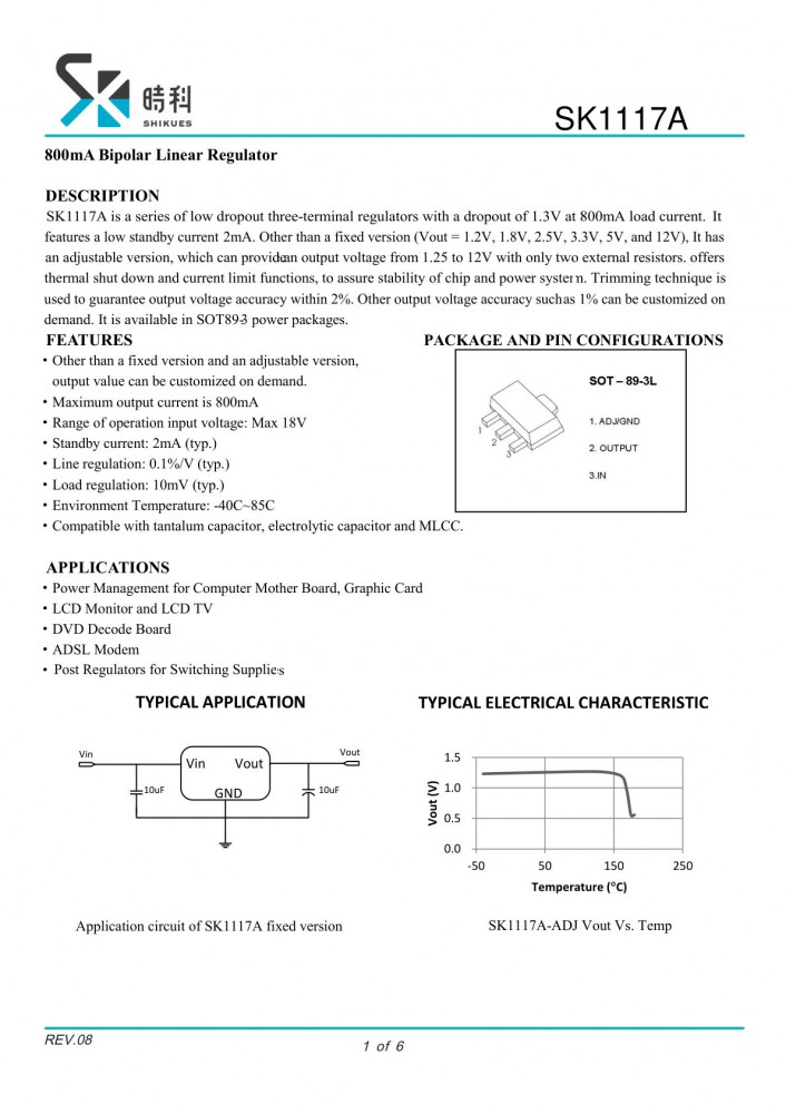 SK1117A datasheet page 1