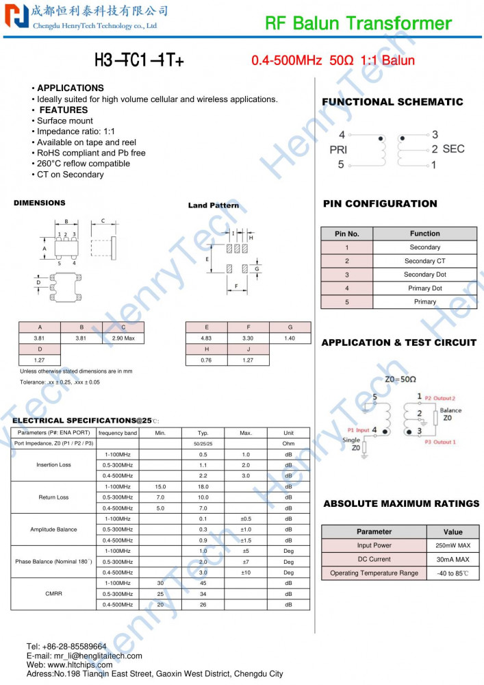 H3-TC1-1T+ datasheet page 1