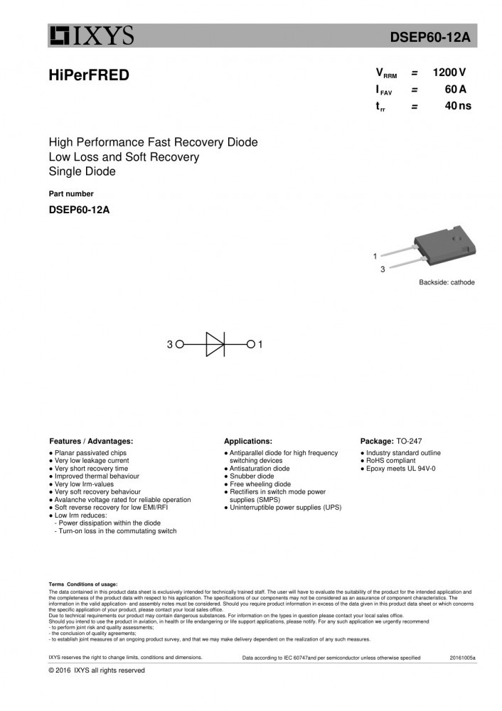 DSEP60-12A datasheet page 1