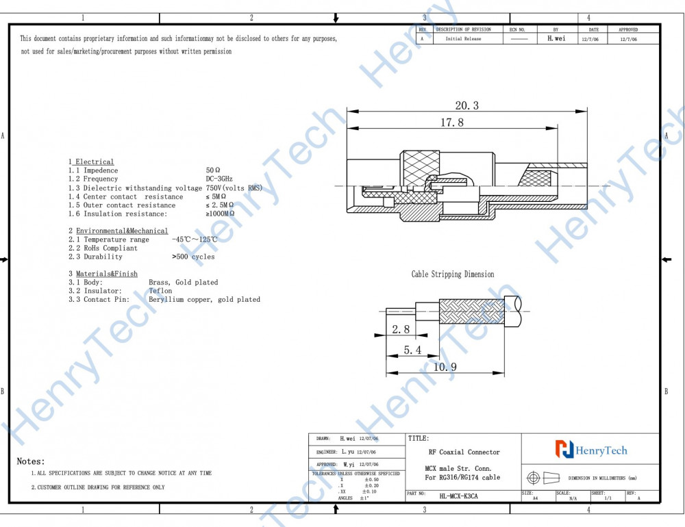 HL-MCX-K3CA official technical drawing