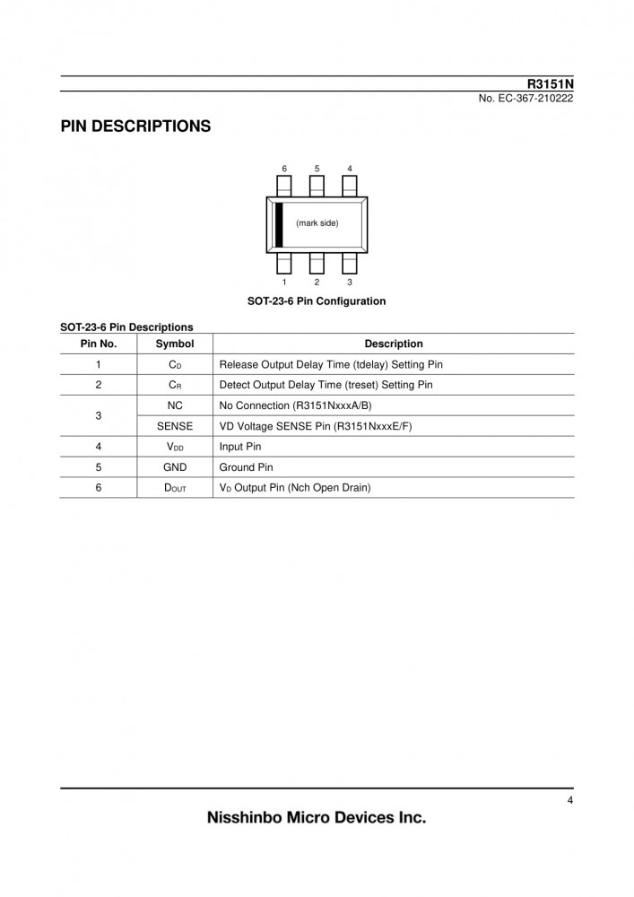 R3151N datasheet page 4