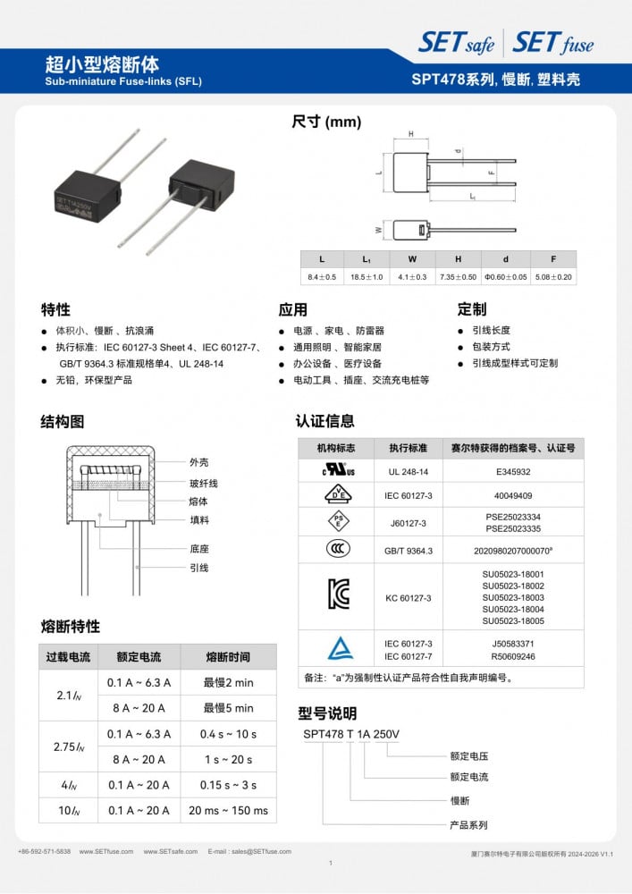 SPT478 datasheet page 1