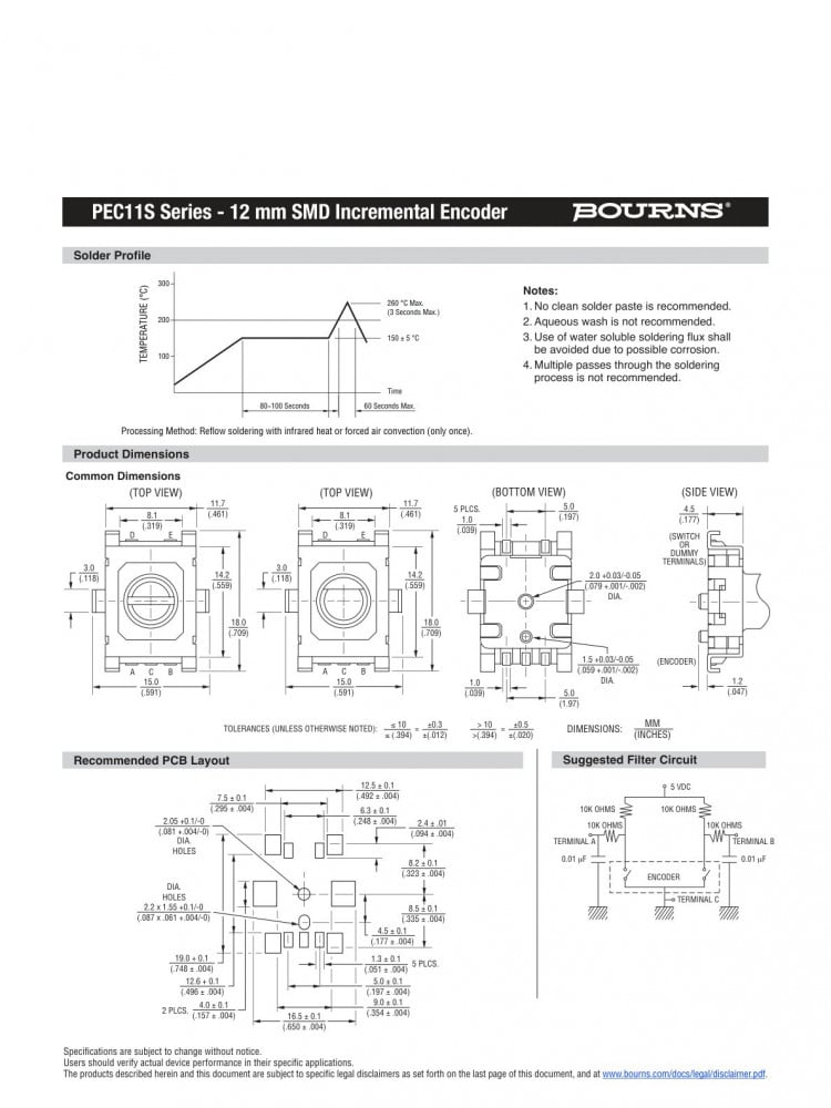 BOURNS PEC11S datasheet page 2