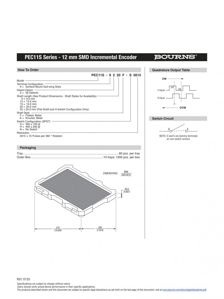 BOURNS PEC11S datasheet page 4