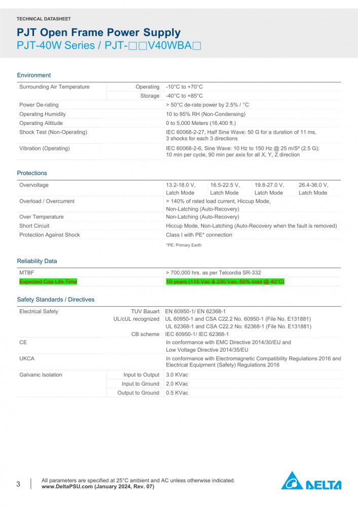 DELTA PJT datasheet page 3