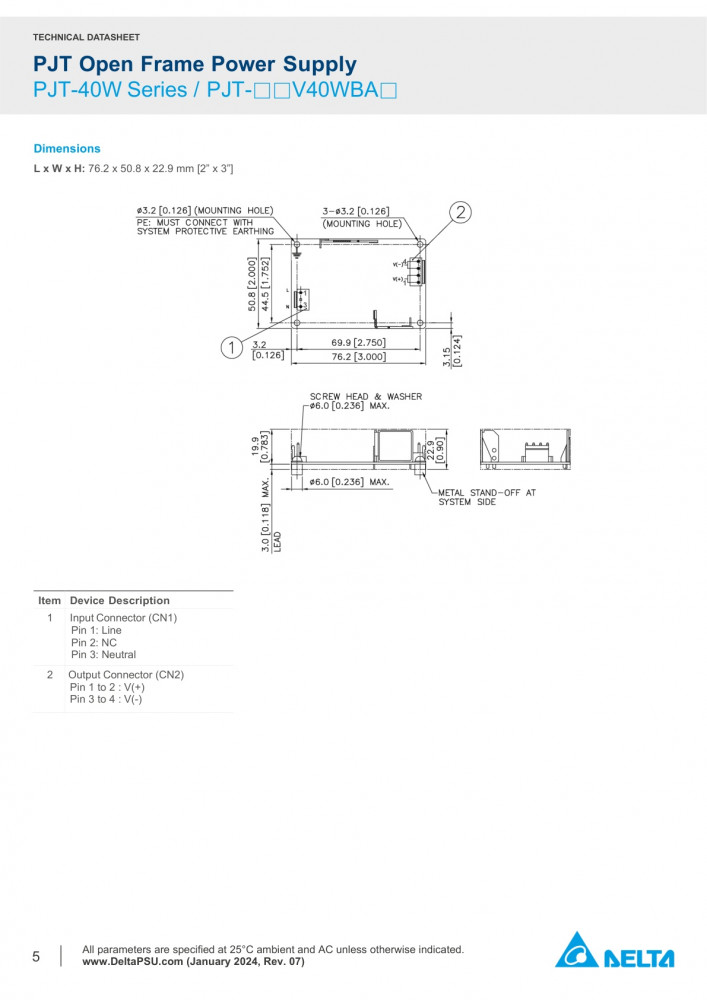 DELTA PJT datasheet page 5