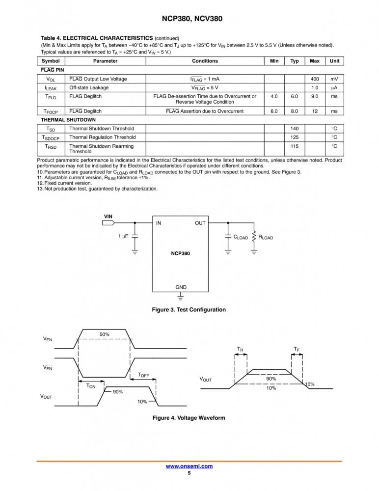 NCP380 datasheet page 5
