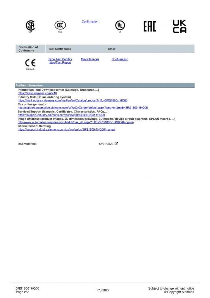 3RS1800-1HQ00 datasheet page 2