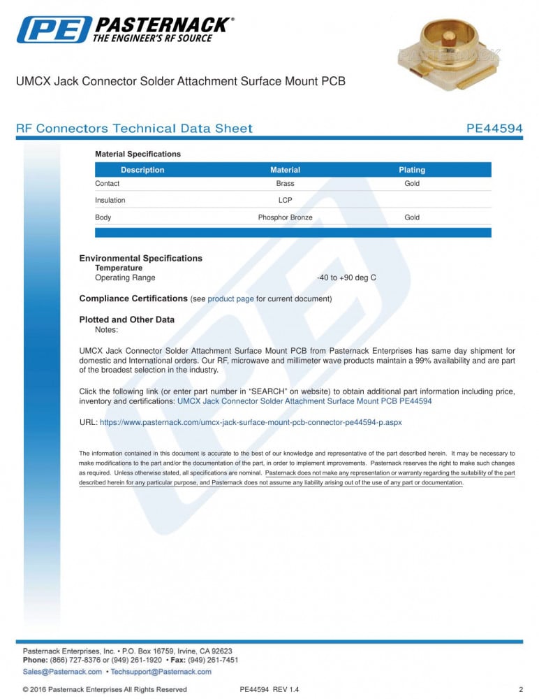 PE44594 technical document page 2