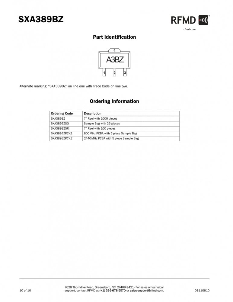 SXA389BZ datasheet page 10