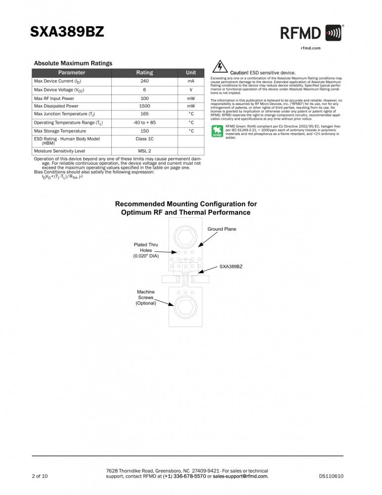 SXA389BZ datasheet page 2