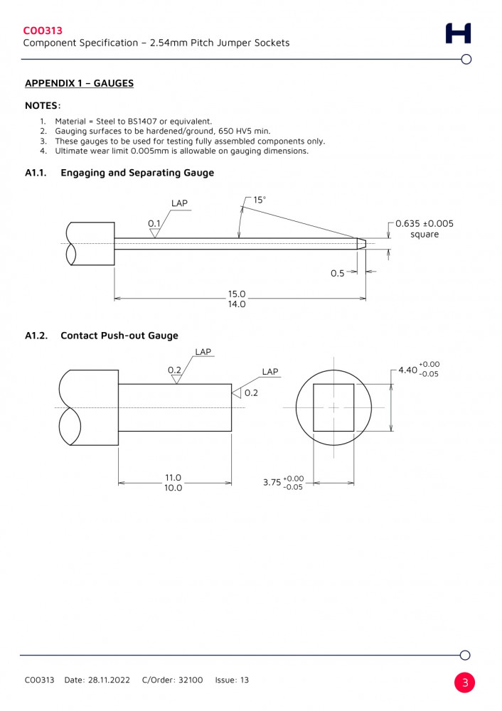 Harwin M7682-05 gauge information page