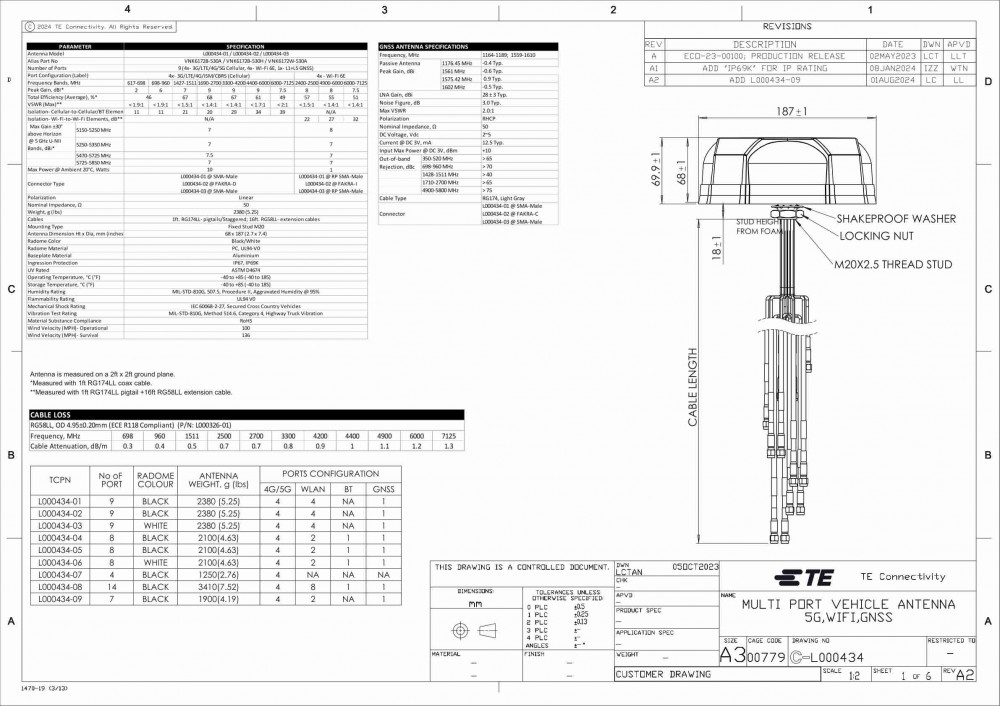 L000434 controlled drawing, sheet 1