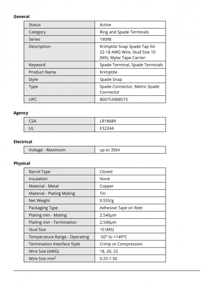 MOLEX 190980081 technical document page 2
