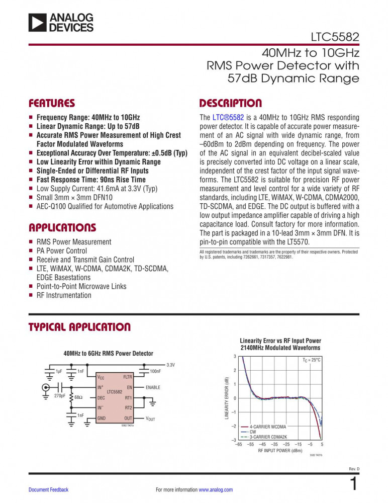 LTC5582 technical document page 1