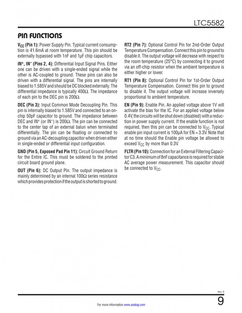 LTC5582 technical document page 9