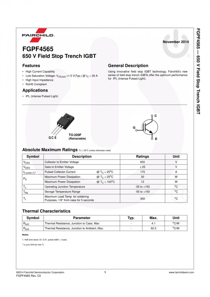 FGPF4565 datasheet page 2