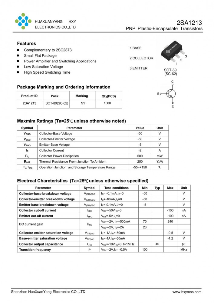 2SA1213 datasheet page 1