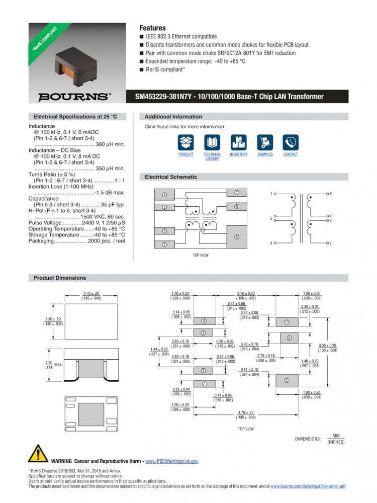SM453229-381N7Y electrical specifications