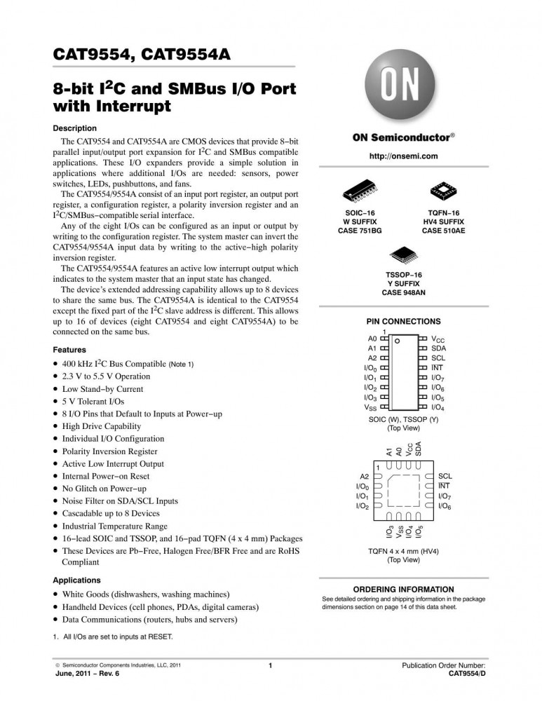 CAT9554 datasheet page 2