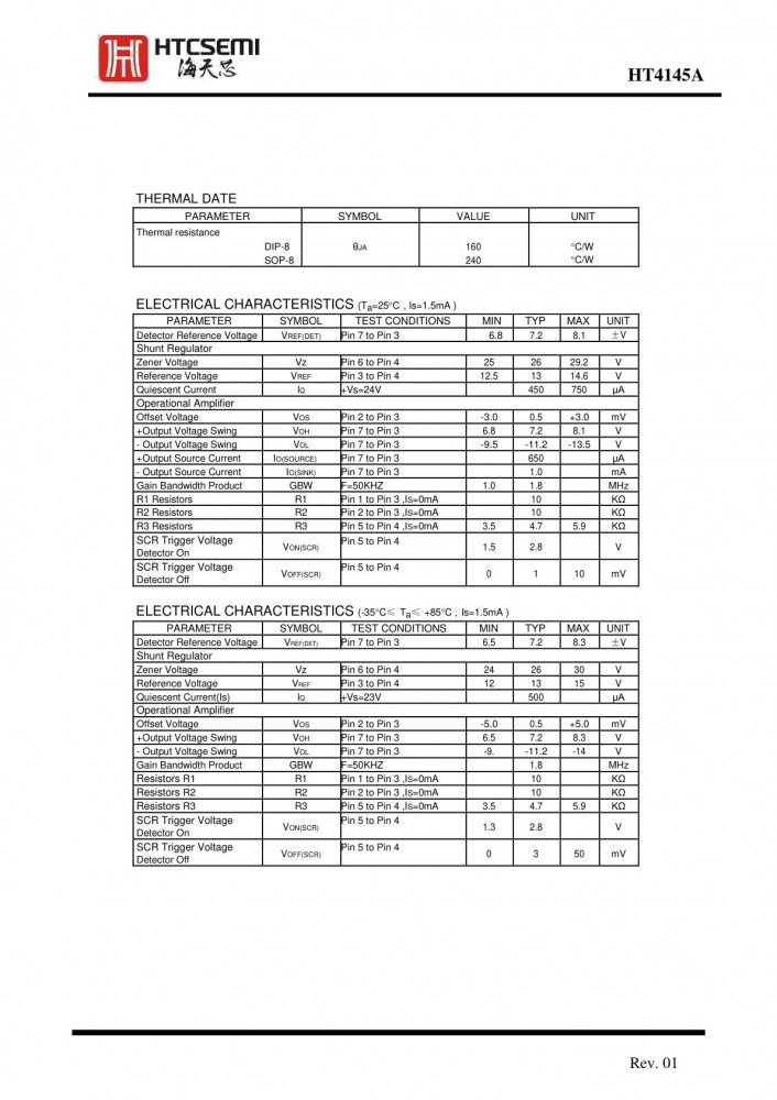 HT4145ARZ datasheet page 3