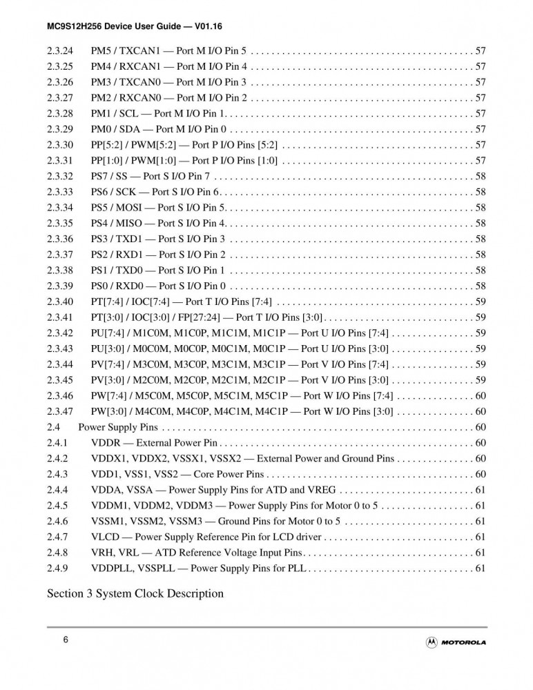 MC9S12H256 document page 6