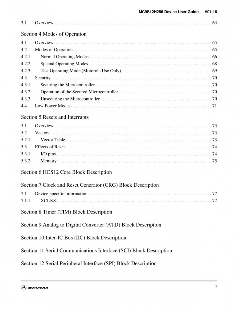 MC9S12H256 document page 7