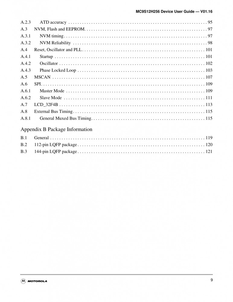 MC9S12H256 document page 9