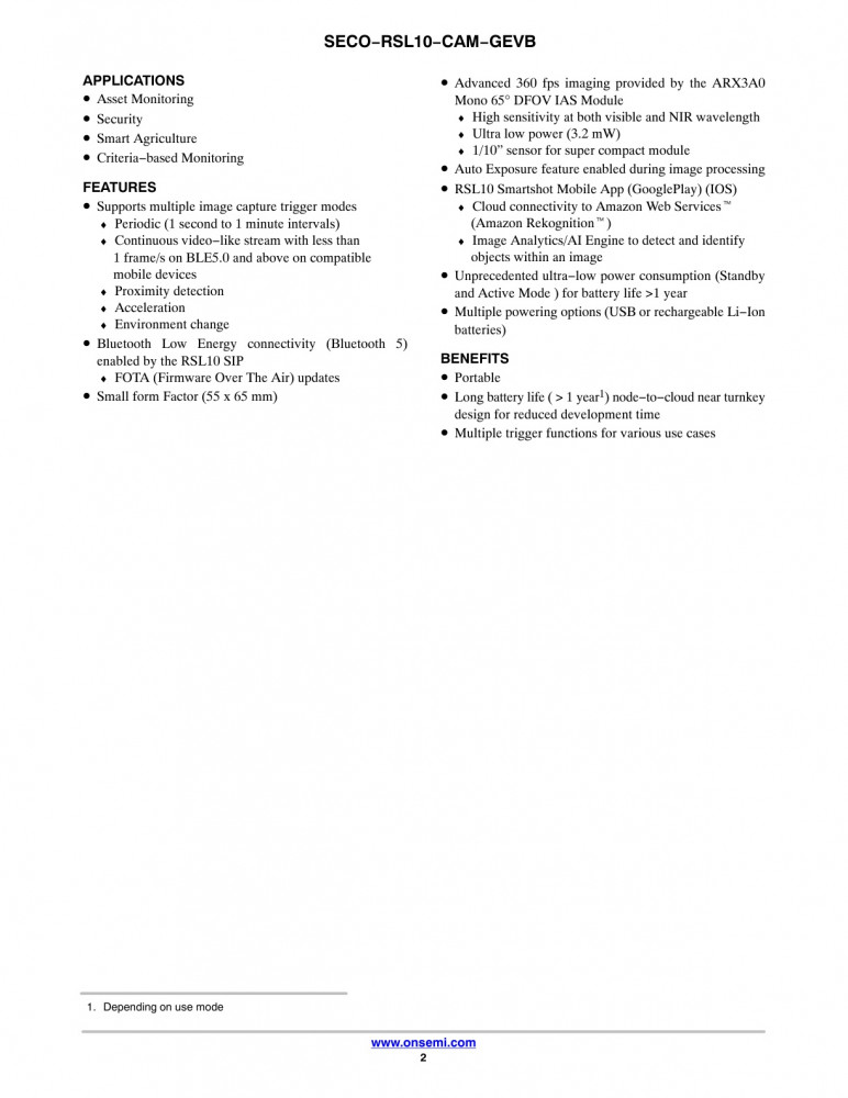 SECO-RSL10-CAM-GEVB document page 2