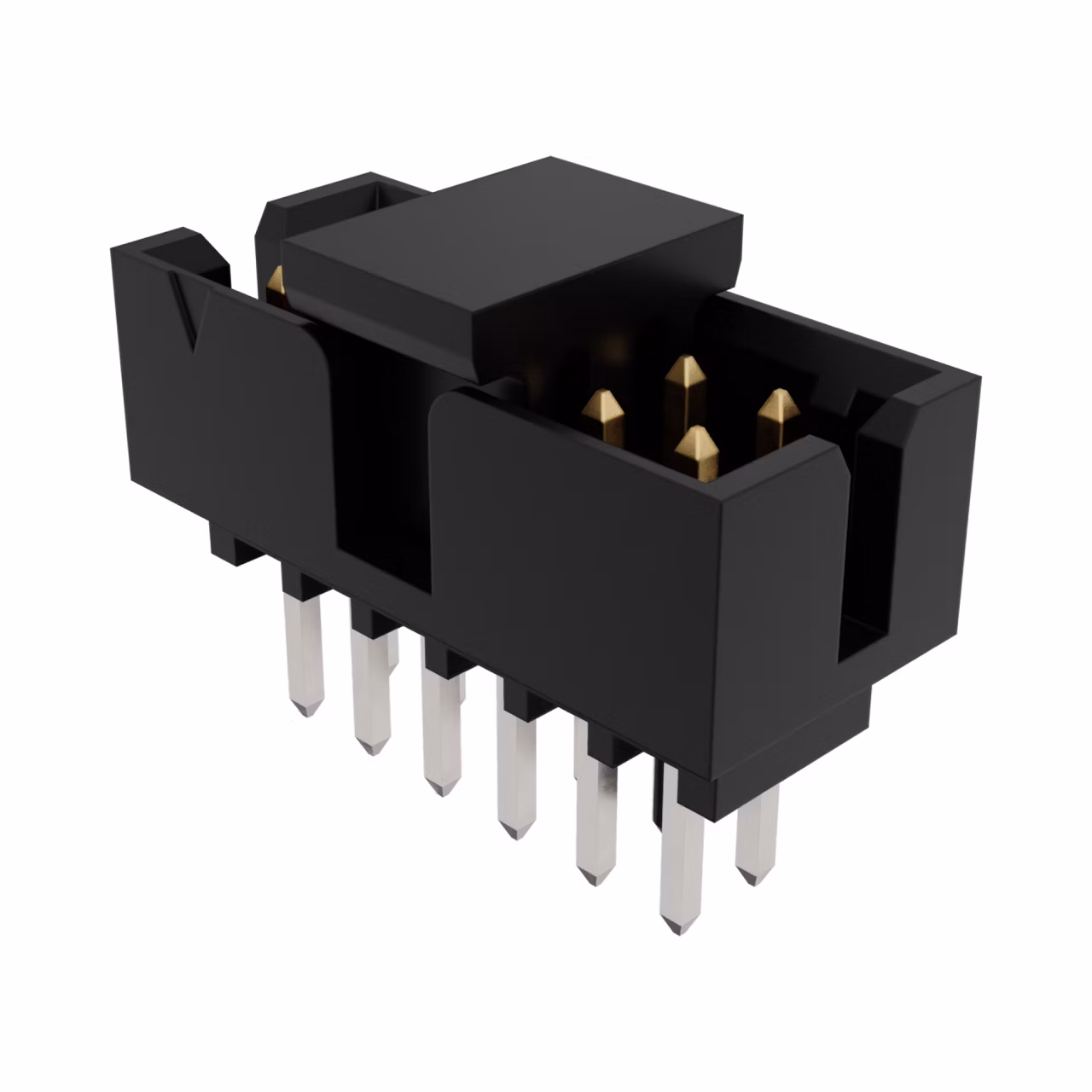 2.00mm Pitch, Milli-Grid PCB Header, Dual Row, Vertical, Through Hole, Shrouded, 12 Circuits, 0.38µm Gold (Au) Plating, 3.50mm Tail Length, Dual Side Slots, Center Polarization, with Cap and Peg, Tape and Reel for sale