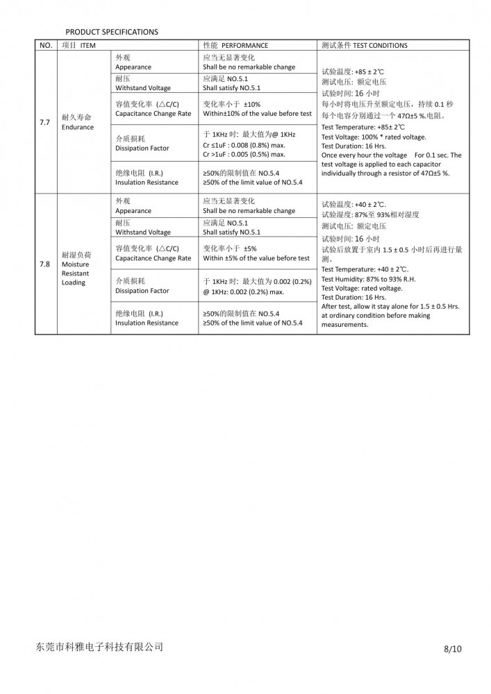 KYET MPB155K2T2201 specification page 8
