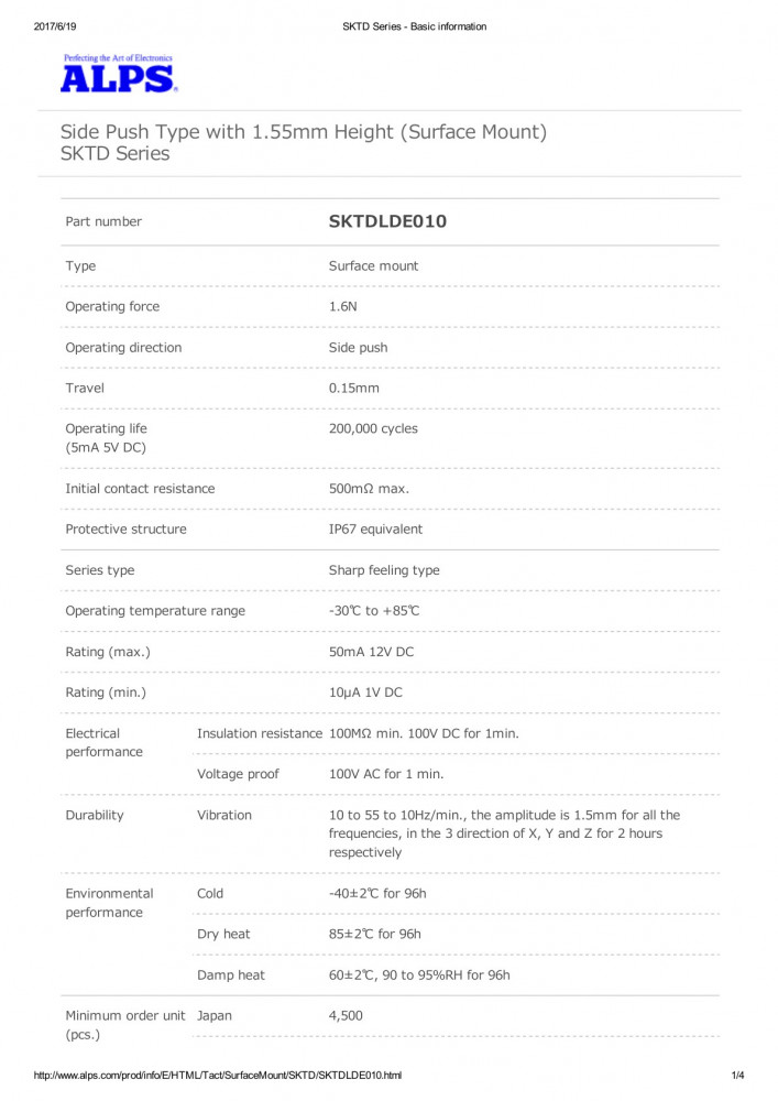 SKTDLDE010 product dimensions