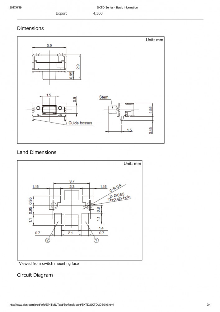 SKTDLDE010 land dimensions