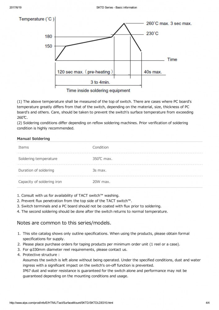 SKTDLDE010 soldering conditions