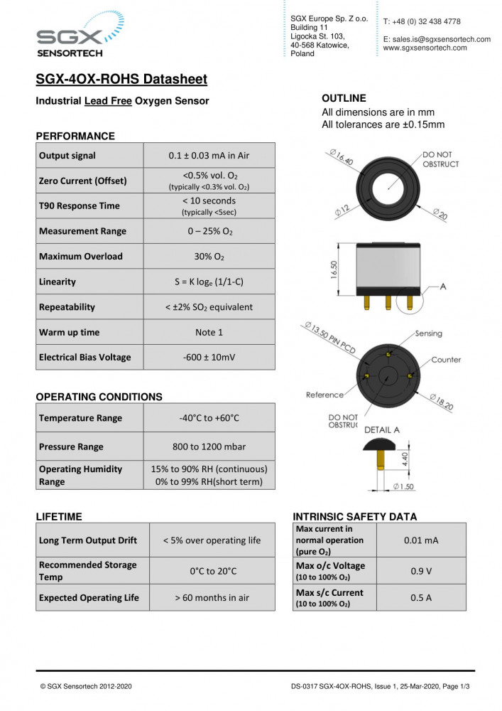 SGX-4OX-ROHS datasheet page 1