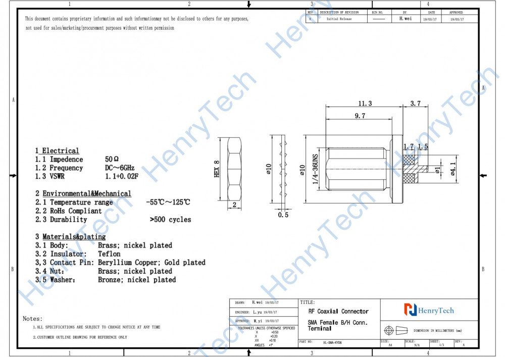 HL-SMA-KYD6 technical document page